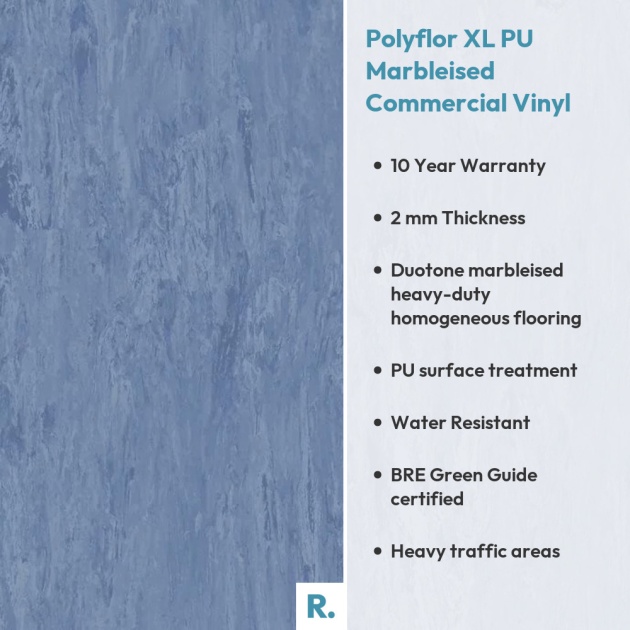 Polyflor XL PU Marbleised Commercial Vinyl | From £18.95 / sq. metre