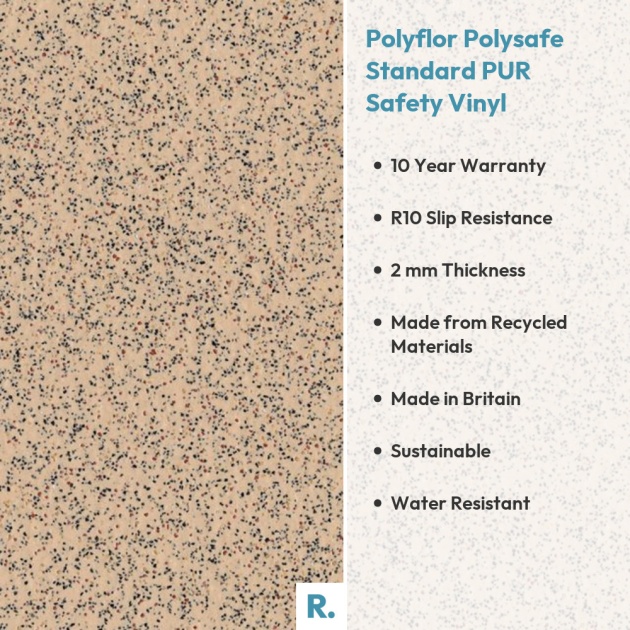 Polyflor Polysafe Standard PUR Safety Vinyl | From £19.95 / sq. metre