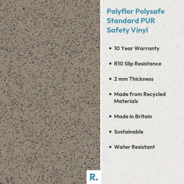 Polyflor Polysafe Standard PUR Safety Vinyl | From £19.95 / sq. metre