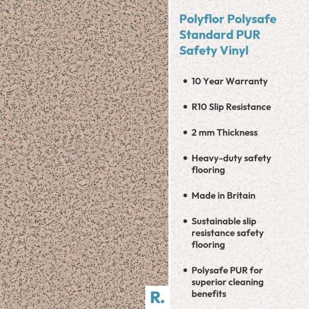 Polyflor Polysafe Standard PUR Safety Vinyl | From £19.95 / sq. metre