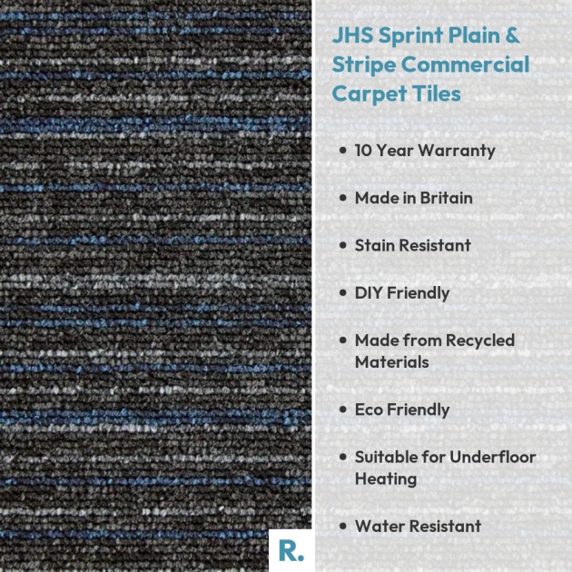JHS Sprint Plain & Stripe Commercial Carpet Tiles | £89.00 per box