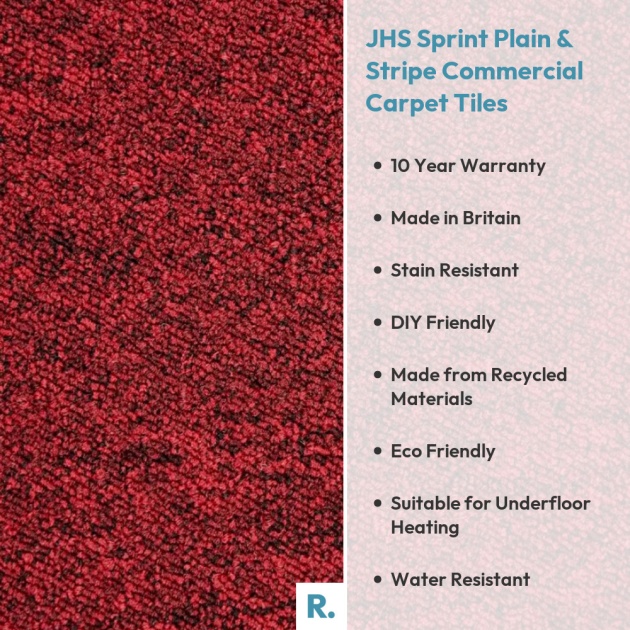 JHS Sprint Plain & Stripe Commercial Carpet Tiles | £89.00 per box
