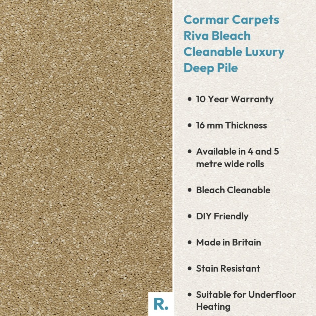 Cormar Carpets Riva Luxury Bleach Cleanable Luxury Deep Pile | From £17 ...