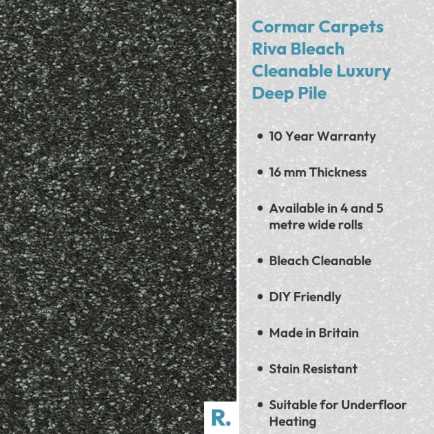 Cormar Carpets Riva Luxury Bleach Cleanable Luxury Deep Pile | From £17 ...