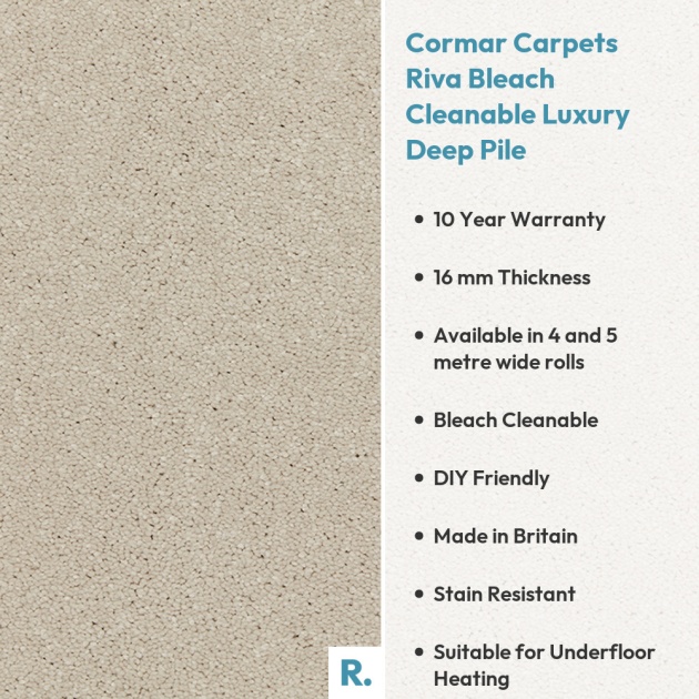 Cormar Carpets Riva Luxury Bleach Cleanable Luxury Deep Pile | From £17 ...