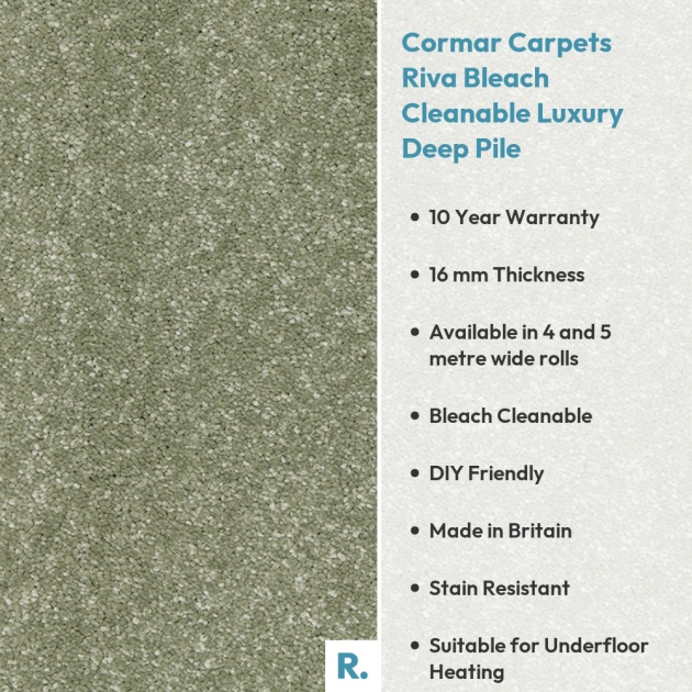 Cormar Carpets Riva Luxury Bleach Cleanable Luxury Deep Pile | From £17 ...