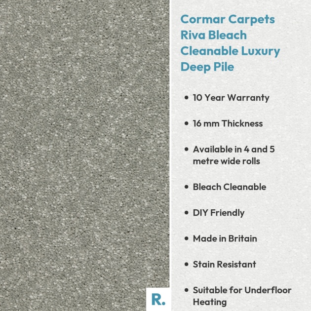 Cormar Carpets Riva Luxury Bleach Cleanable Luxury Deep Pile | From £17 ...