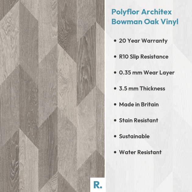 Polyflor Architex Bowman Oak Commercially Rated Vinyl | From £21.95 / sq. metre