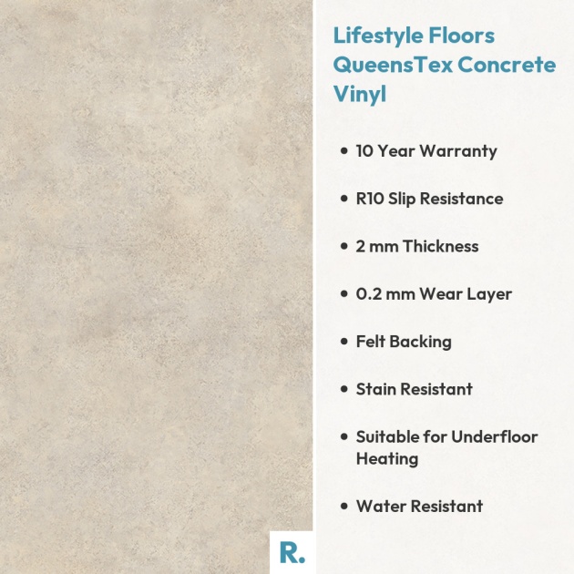 Lifestyle Floors QueensTex Concrete Vinyl | From £9.95 / sq. metre