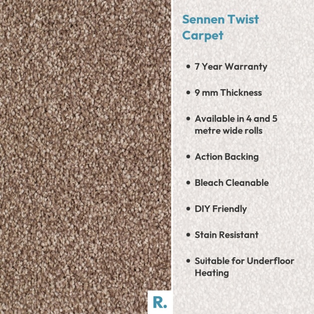 Sennen Twist Bleach Cleanable Carpet | From £9.95 / sq. metre