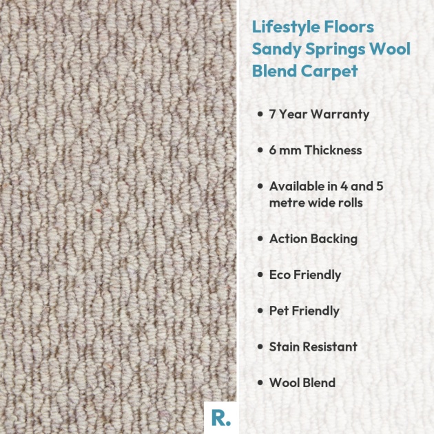 Lifestyle Floors Sandy Springs Luxury 50% Wool Blend Carpet | From £17. ...