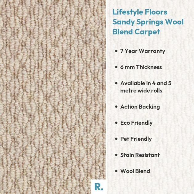 Lifestyle Floors Sandy Springs Luxury 50% Wool Blend Carpet | From £17. ...