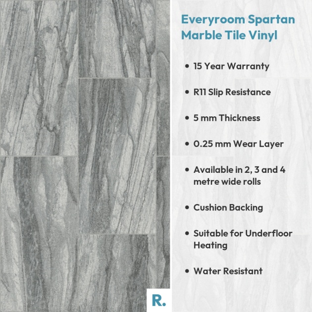 Everyroom Spartan Marble Tile Vinyl | SPECIAL OFFER