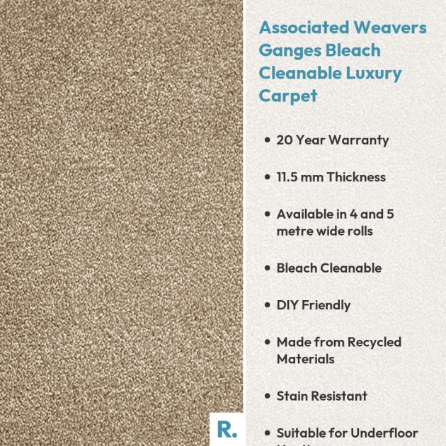 Associated Weavers Ganges Bleach Cleanable Luxury Carpet | From £15.95 / sq. metre
