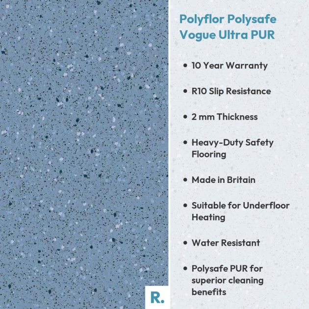 Polyflor Polysafe Vogue Ultra PUR Safety Vinyl | From £23.95 / sq. metre