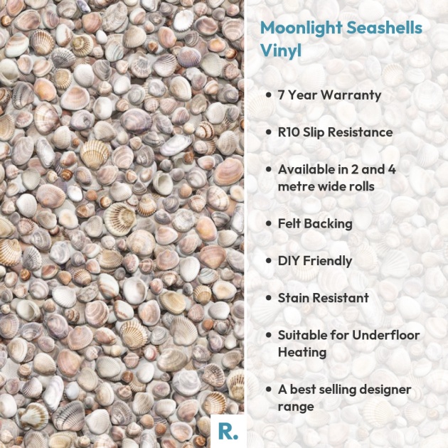 Moonlight Seashells Vinyl | £16.95 / sq. metre