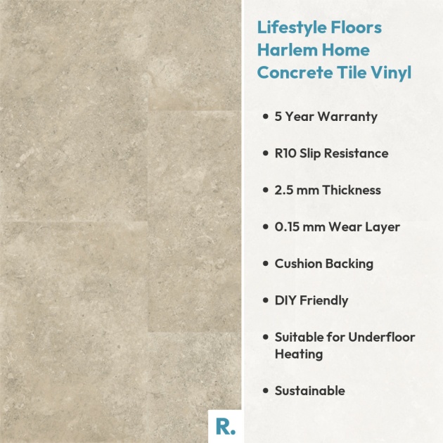 Lifestyle Harlem Home Concrete Tile Vinyl | SPECIAL OFFER