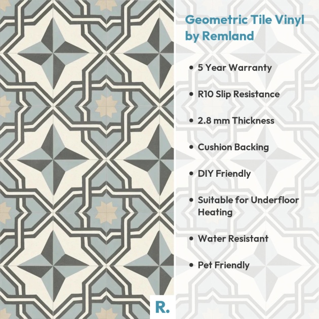 Geometric Tile Vinyl by Remland | £11.95 / sq. metre