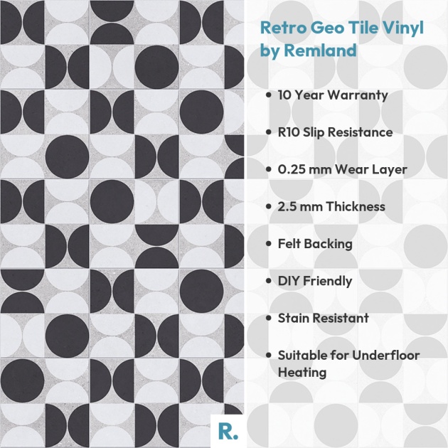 Retro Geo Tile Vinyl by Remland | From £17.95 / sq. metre