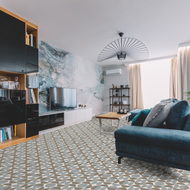Retro Geo Tile Vinyl by Remland | From £17.95 / sq. metre