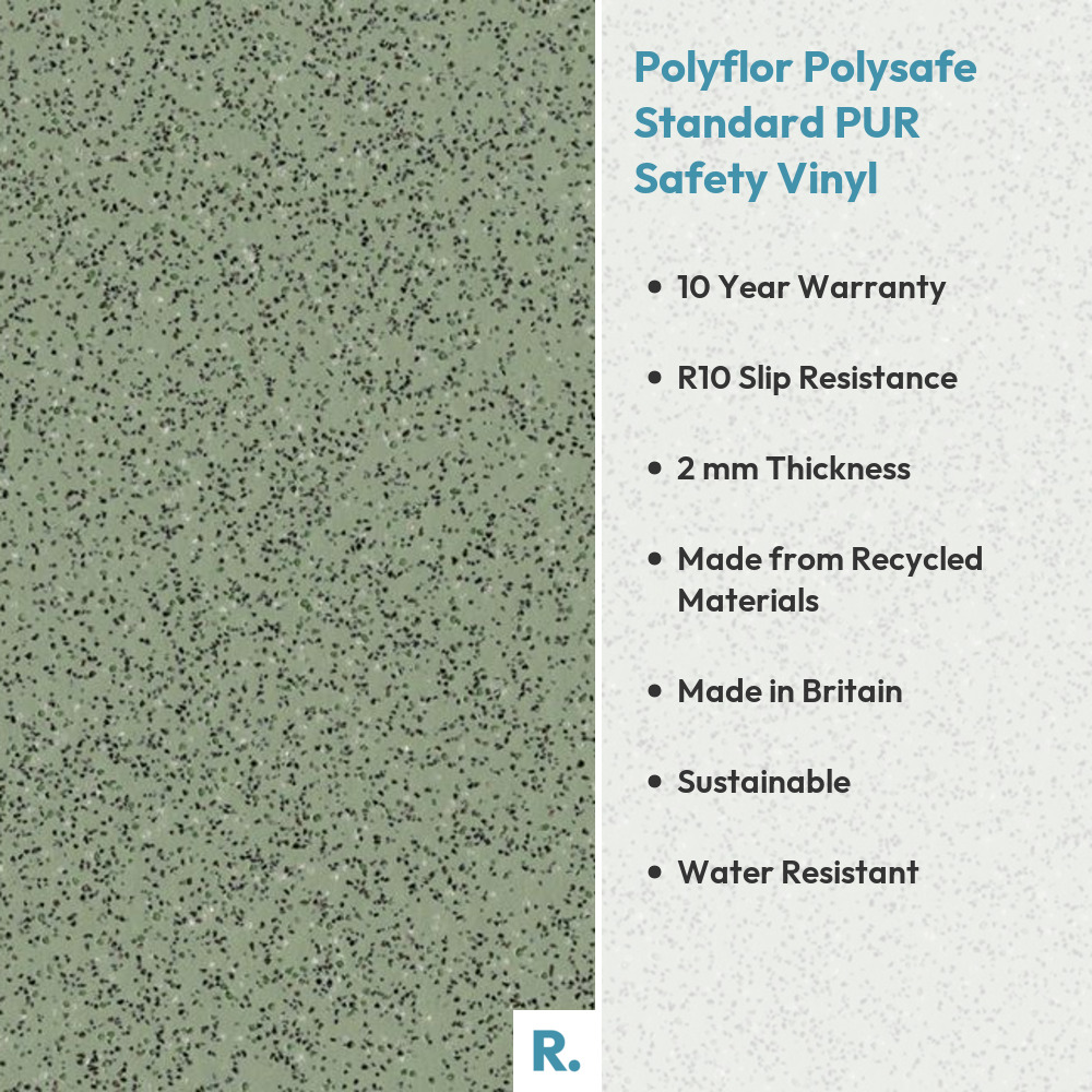 Polyflor Polysafe Standard PUR Safety Vinyl | From £19.95 / sq. metre