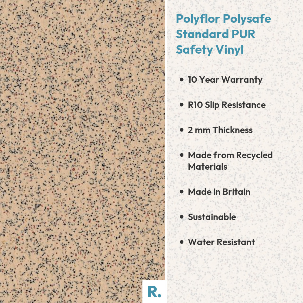 Polyflor Polysafe Standard PUR Safety Vinyl | From £19.95 / sq. metre