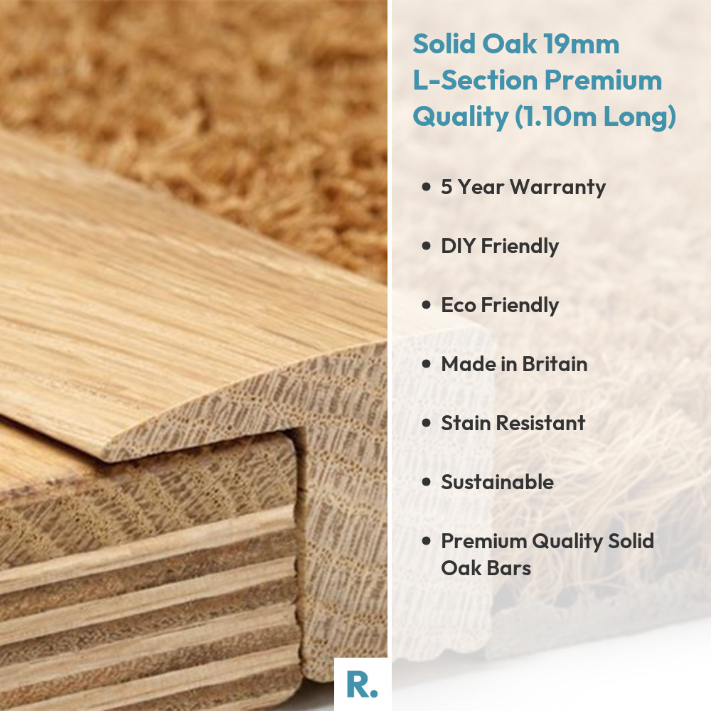 Solid Oak 19mm L-Section (1.10m Long) - Just £20.95 each
