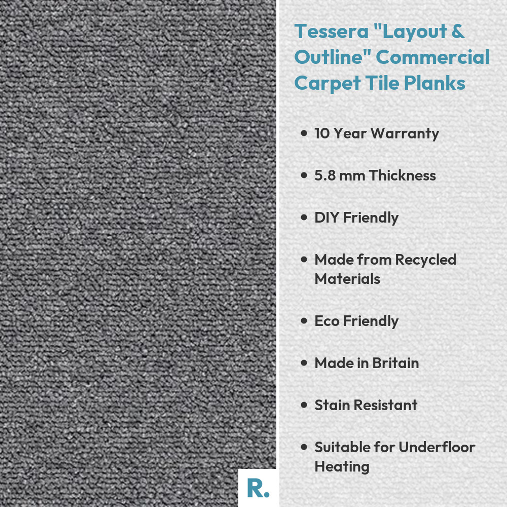 Tessera Layout & Outline Commercial Carpet Tile Planks | £129.42 per box