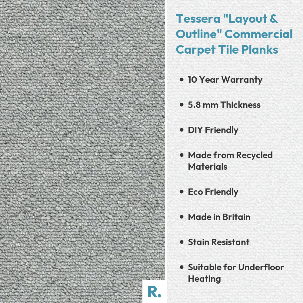 Tessera Layout & Outline Commercial Carpet Tile Planks | £129.42 per box