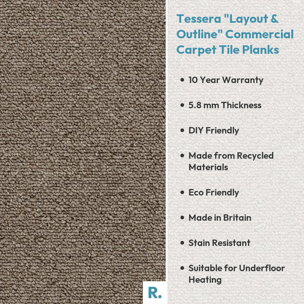Tessera Layout & Outline Commercial Carpet Tile Planks | £129.42 per box