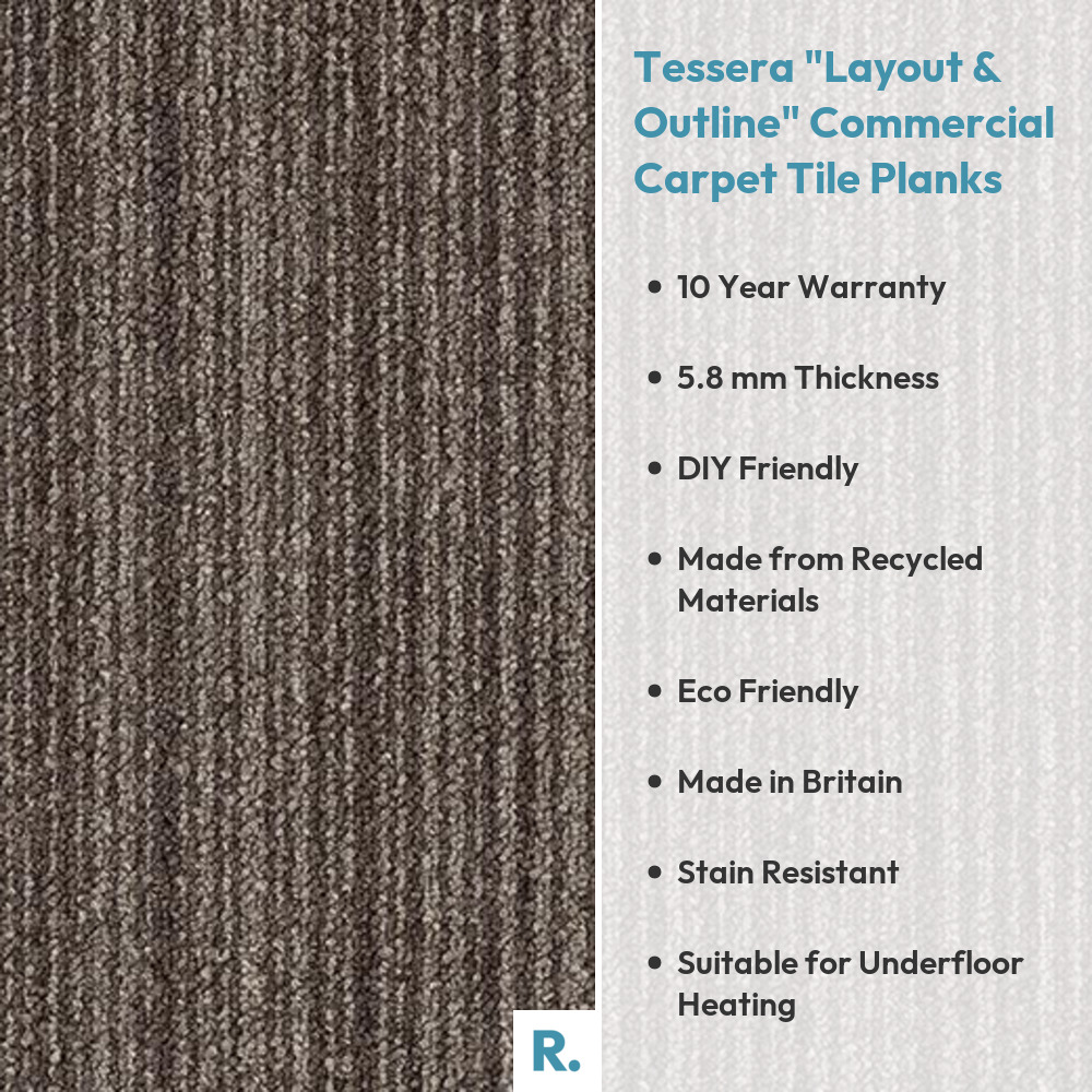 Tessera Layout & Outline Commercial Carpet Tile Planks | £133.02 per box