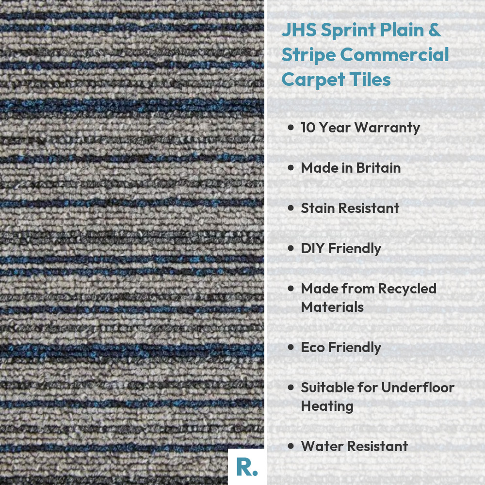 JHS Sprint Plain & Stripe Commercial Carpet Tiles | £89.00 per box