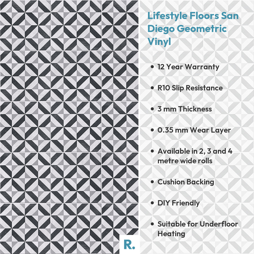 Lifestyle Floors San Diego Geometric Vinyl | From £12.95 / sq. metre