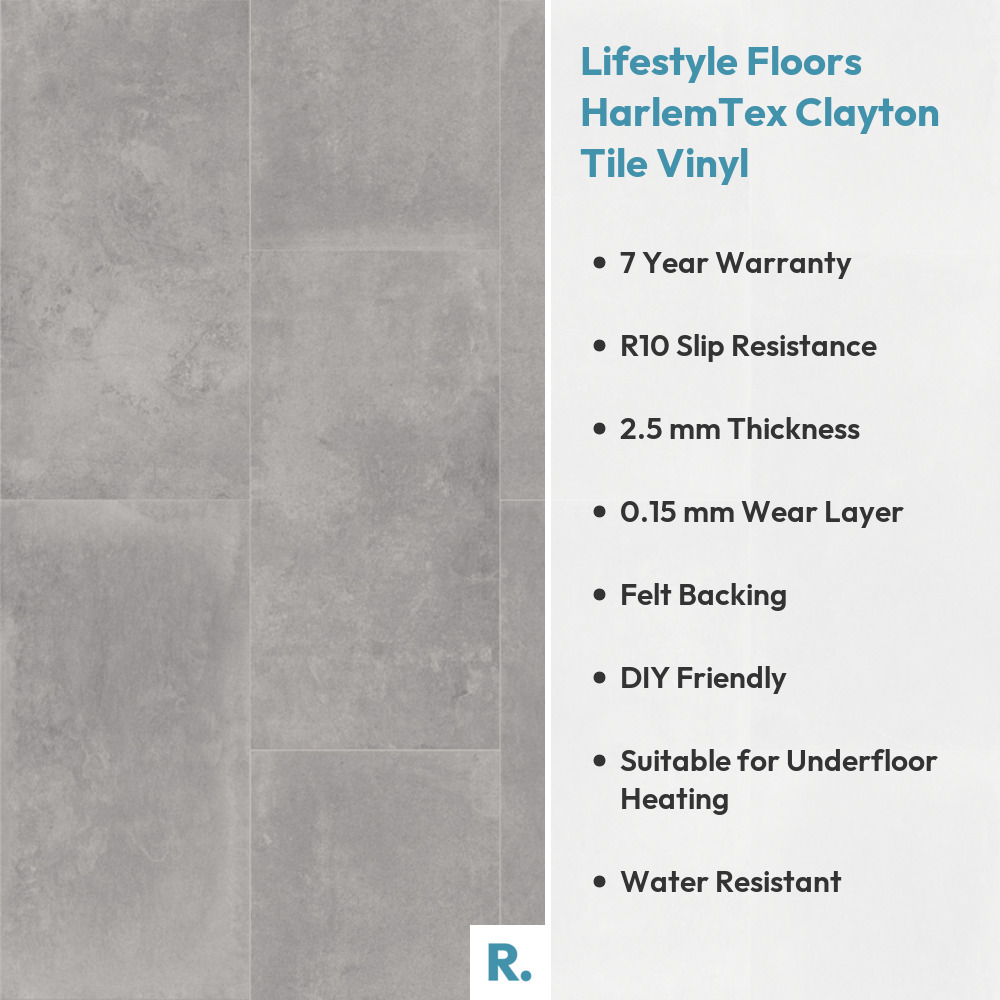 HarlemTex Clayton Tile Vinyl by Lifestyle Floors | SPECIAL OFFER