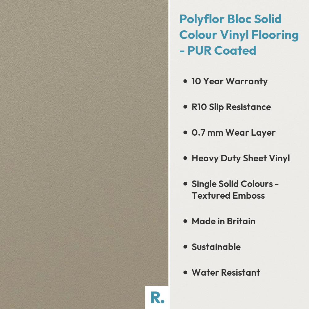 Polyflor Bloc Solid Colour Vinyl Flooring - PUR Coated | From £36.95 ...
