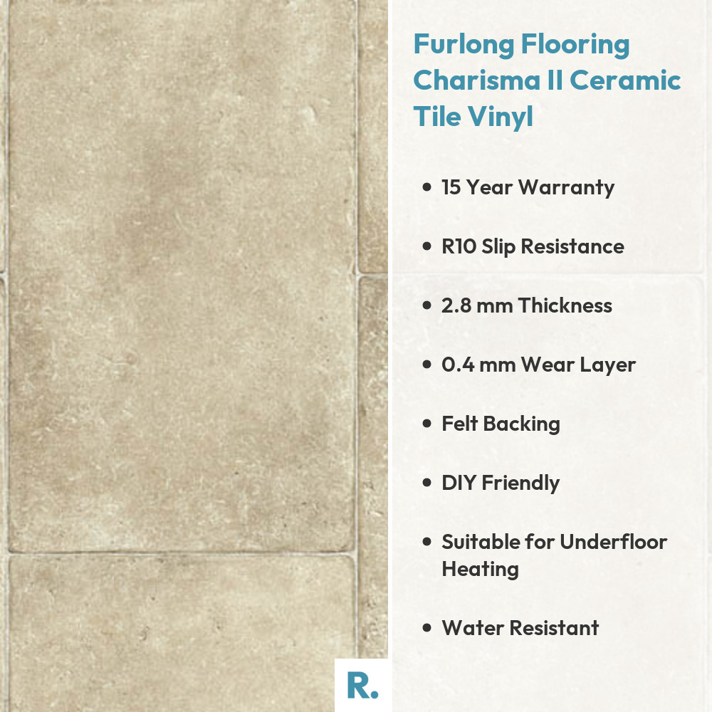 Charisma II Ceramic Tile Vinyl by Furlong Flooring | SPECIAL OFFER