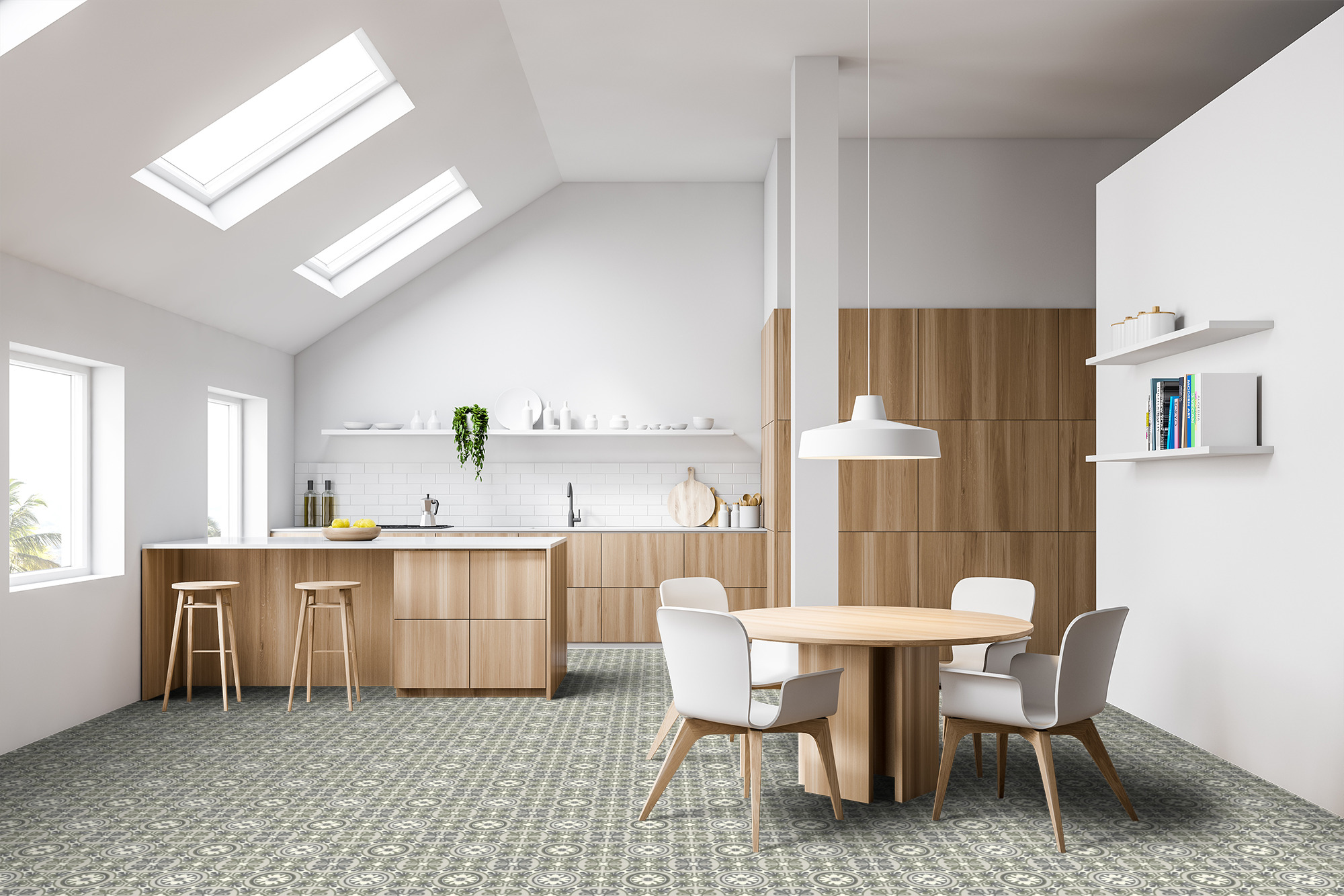 Lifestyle Floors QueensTex Victorian Tile Vinyl | From £9.95 / sq. metre