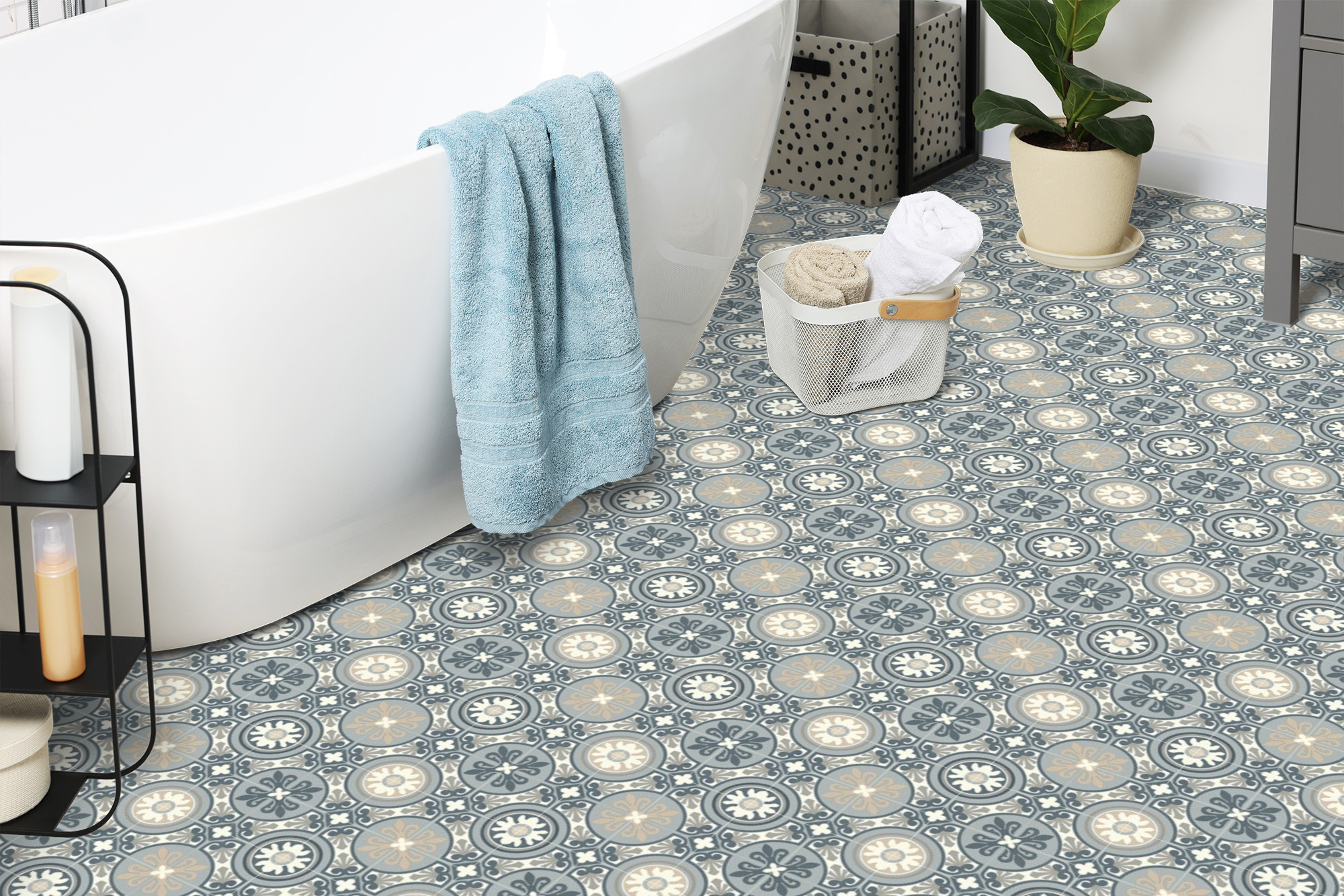 Lifestyle Floors QueensTex Victorian Tile Vinyl | From £9.95 / sq. metre