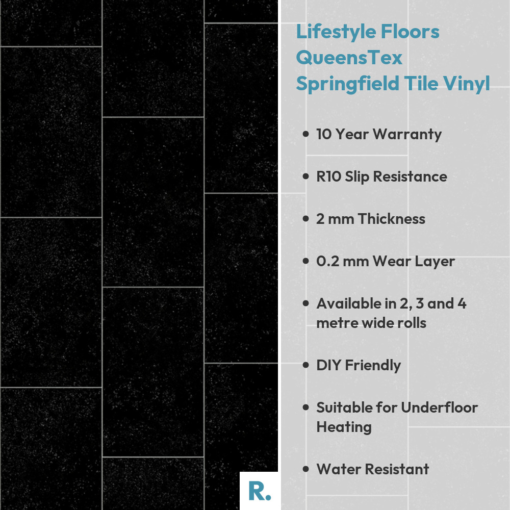 QueensTex Springfield Tile Vinyl by Lifestyle Floors | SPECIAL OFFER