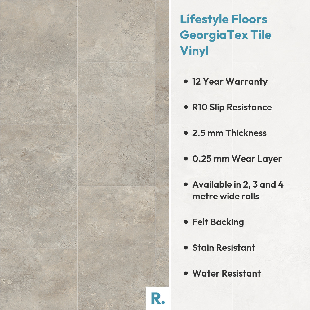 Lifestyle Floors GeorgiaTex Tile Vinyl | From £10.95 / sq. metre