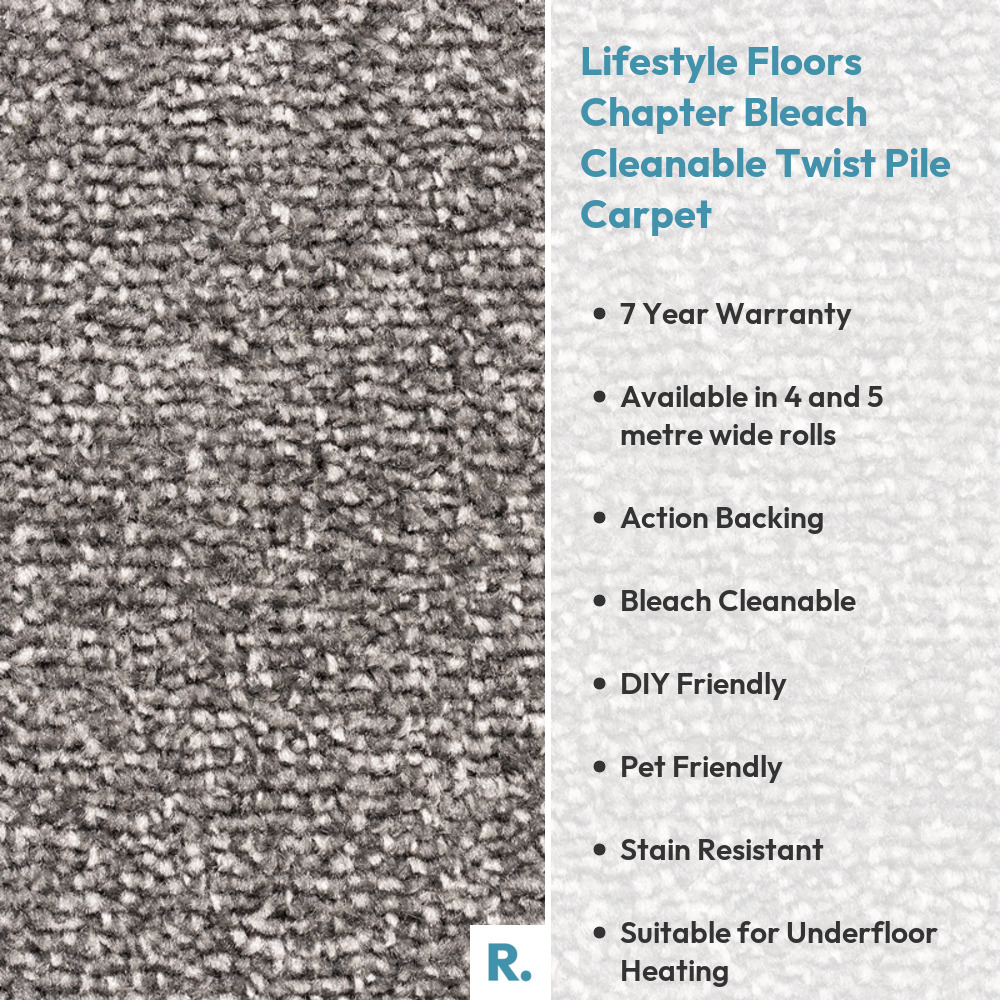 Lifestyle Floors Chapter Bleach Cleanable Twist Pile Carpet | From £11. ...