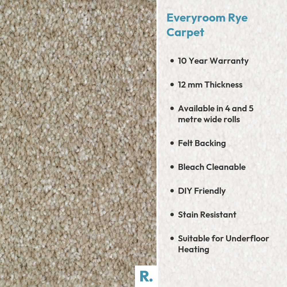 Everyroom Rye Bleach Cleanable Deep Pile Carpet | From £11.95 / sq. metre