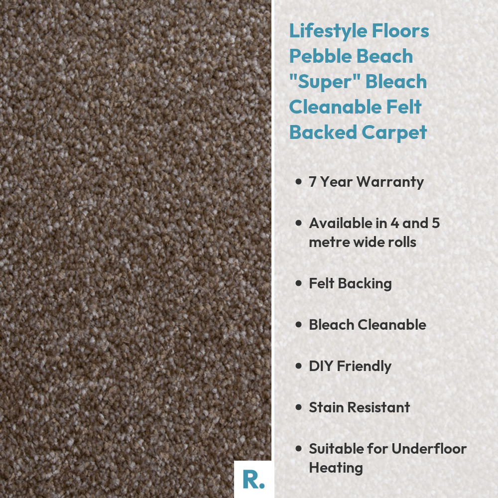 Lifestyle Floors Pebble Beach Super Bleach Cleanable Felt Backed Carpet ...