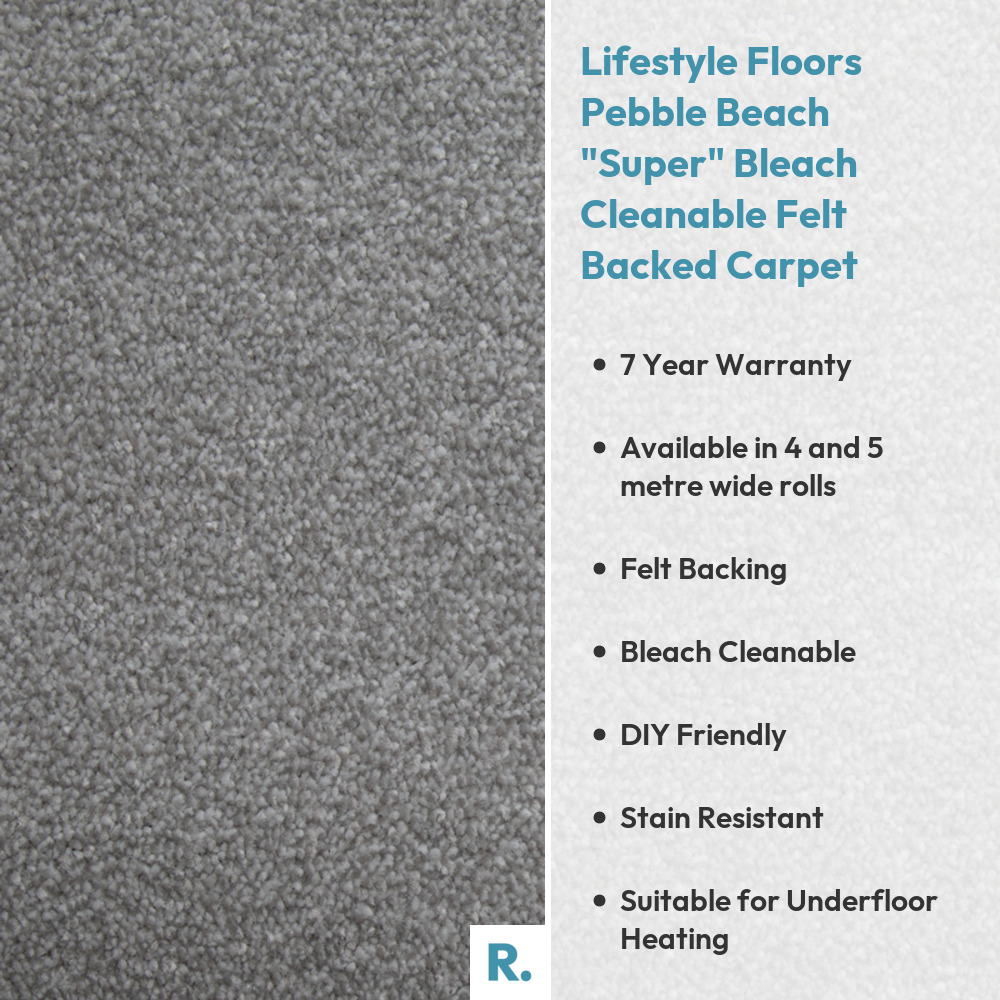Lifestyle Floors Pebble Beach Super Bleach Cleanable Felt Backed Carpet ...
