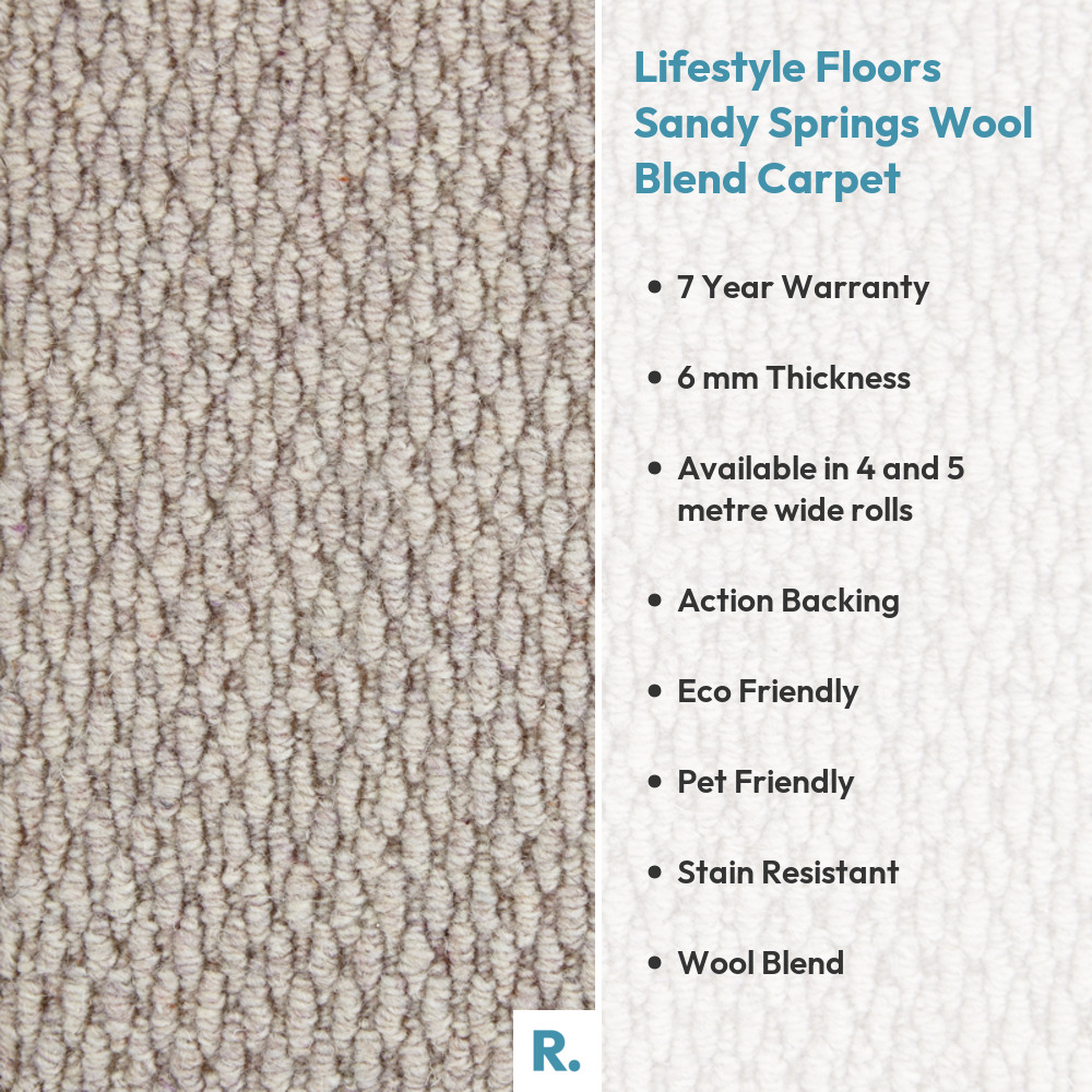 Lifestyle Floors Sandy Springs Luxury 50% Wool Blend Carpet | From £17. ...