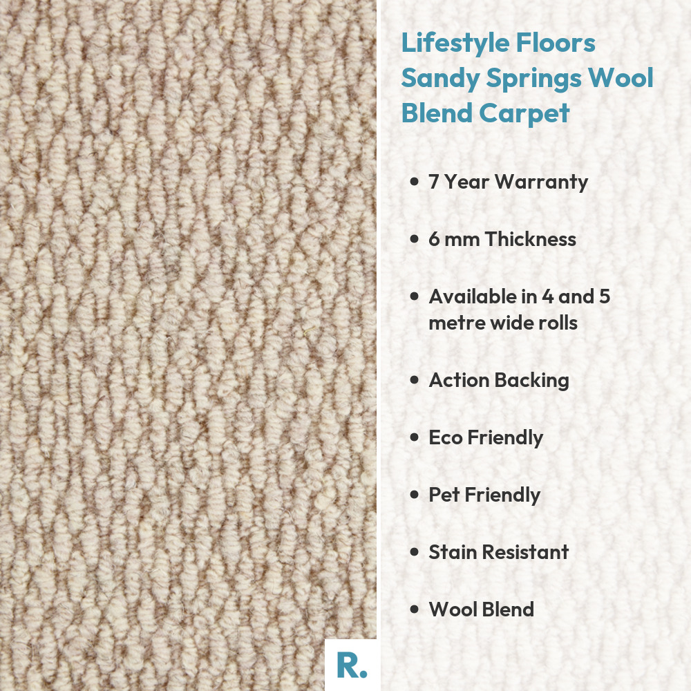 Lifestyle Floors Sandy Springs Luxury 50% Wool Blend Carpet | From £17. ...