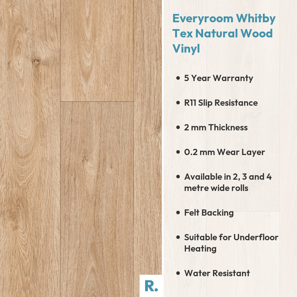 Everyroom Whitby Tex Natural Wood Vinyl | From £11.95 / sq. metre