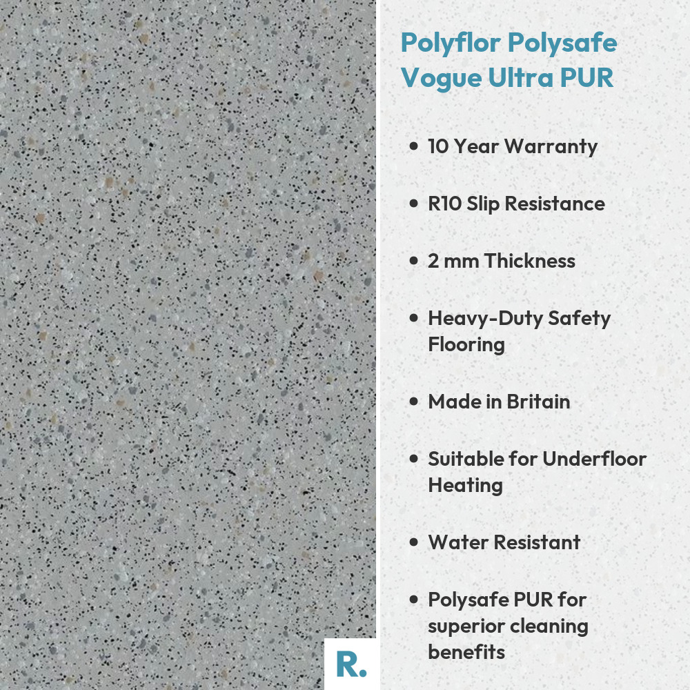 Polyflor Polysafe Vogue Ultra PUR Safety Vinyl | From £23.95 / sq. metre