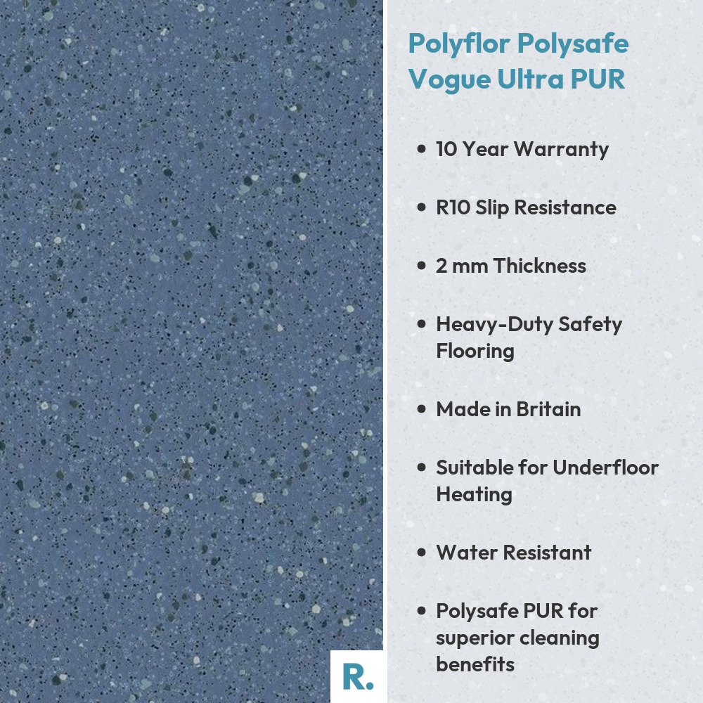 Polyflor Polysafe Vogue Ultra PUR Safety Vinyl | From £23.95 / sq. metre