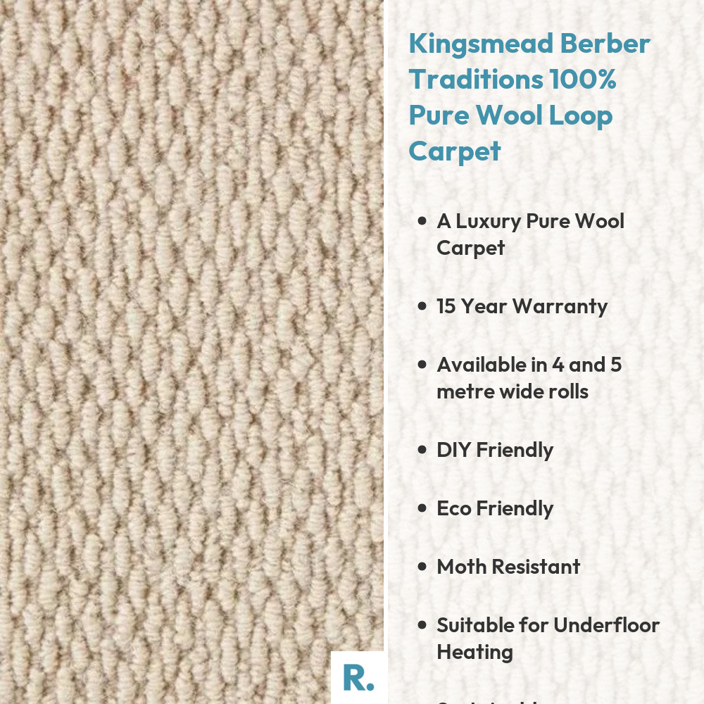 Kingsmead Berber Traditions 100% Pure Wool Loop Carpet | SPECIAL OFFER